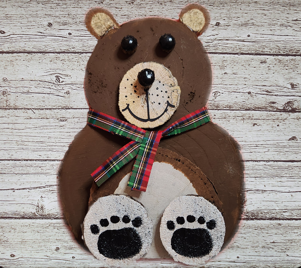 Wild Woodland Bear Craft Kit – DIY Rustic Log Slice Decor – Happy Hands ...